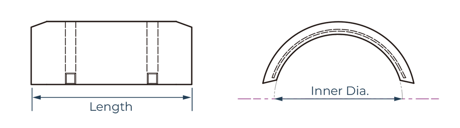 Half Shell Aluminum Bracelet Anode (Tapered End, Bolted) - Jennings Anodes
